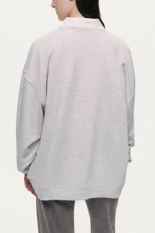 NOCTURNE Woven Text Logo Sweatshirt - Grey