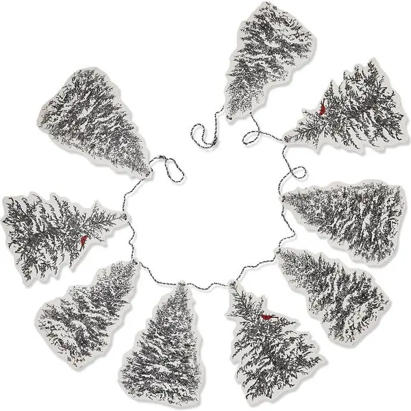 TAG Winter Sketches Paper Tree Garland Holiday Decor - Black