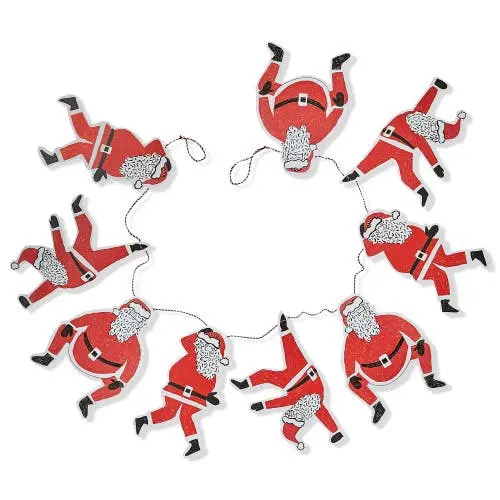 TAG Paper Dancing Santa Garland Holiday Wall Decor Banners - Red