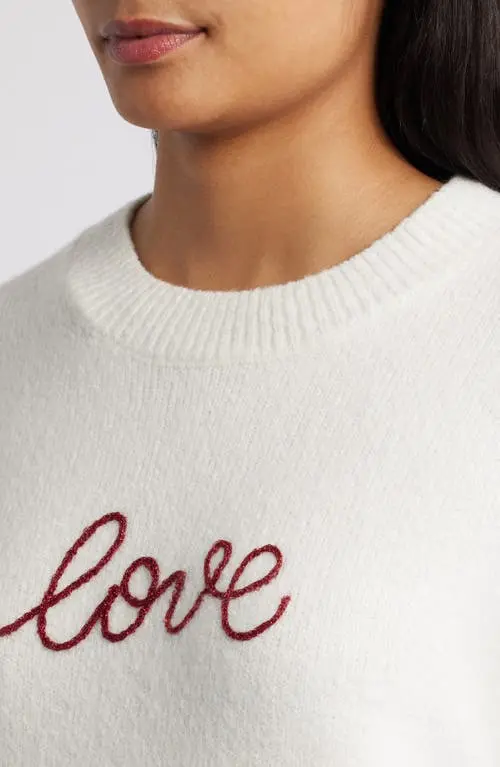 Bobeau Love Embroidery Sweater