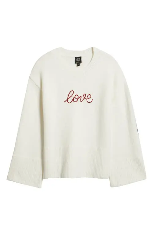 Bobeau Love Embroidery Sweater