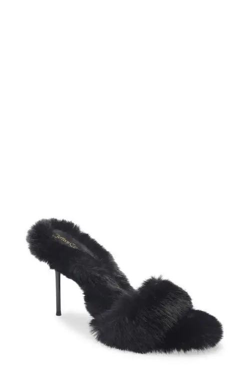 Jeffrey Campbell Big Mama Faux Fur Stiletto Heel Sandals