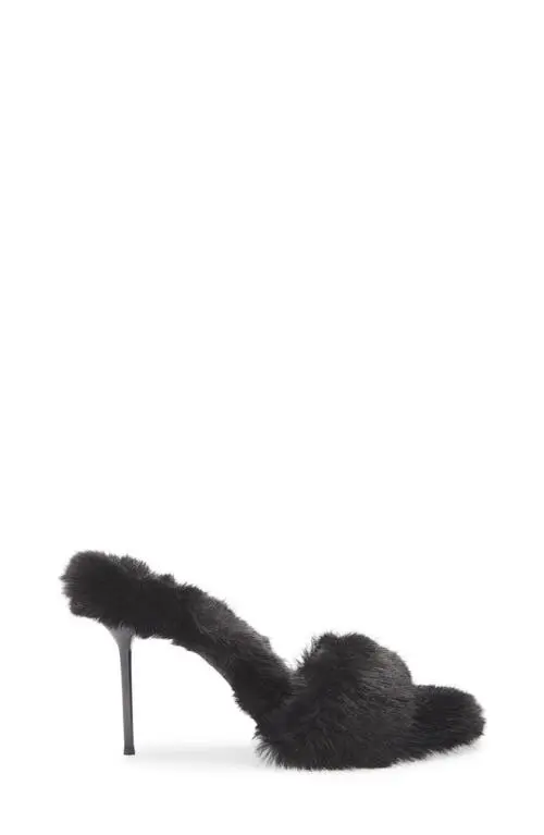 Jeffrey Campbell Big Mama Faux Fur Stiletto Heel Sandals
