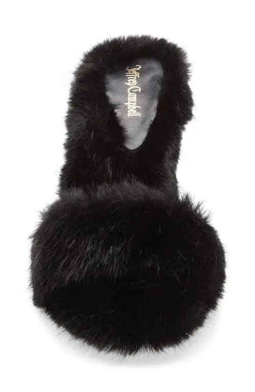 Jeffrey Campbell Big Mama Faux Fur Stiletto Heel Sandals