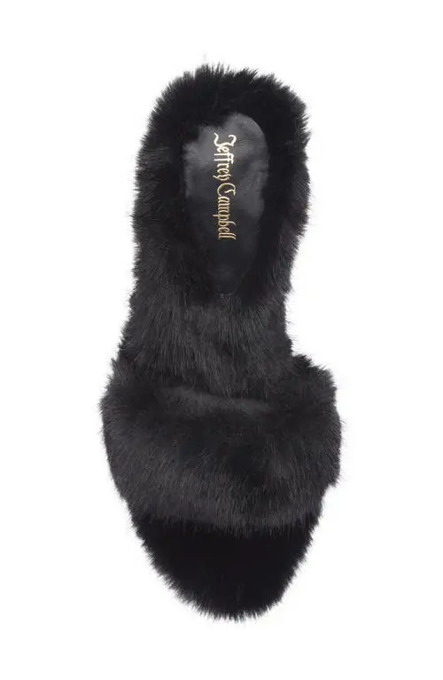 Jeffrey Campbell Big Mama Faux Fur Stiletto Heel Sandals