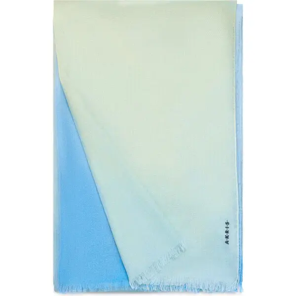 Akris Sunbeam Cashmere Fringe Scarf - Multicolor Blue