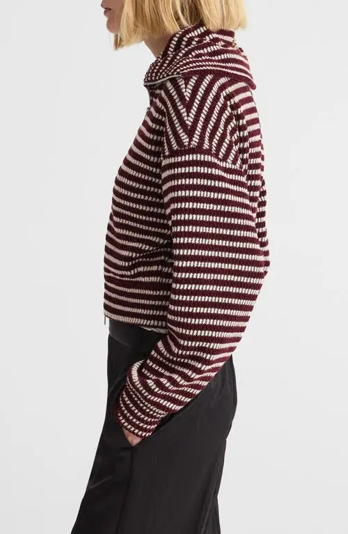 Madewell Zip-up Knit Jacket - Dark Pomegrante