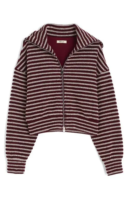 Madewell Zip-up Knit Jacket - Dark Pomegrante