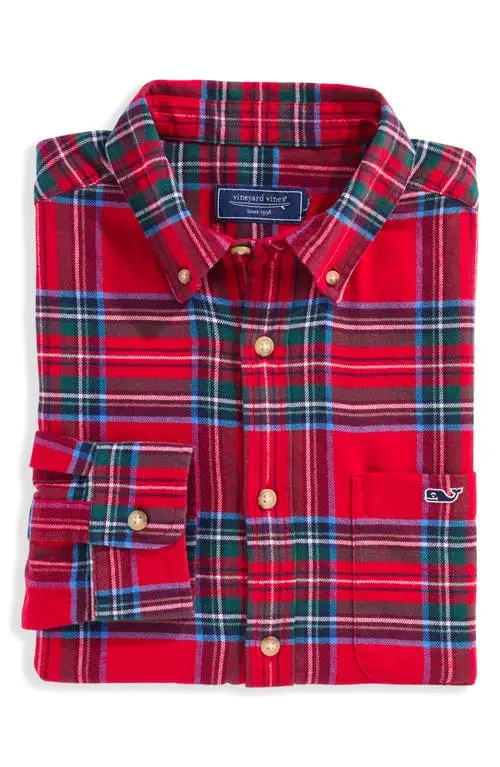 Vineyard Vines Winterberry Plaid Cotton Flannel Button-down Shirt