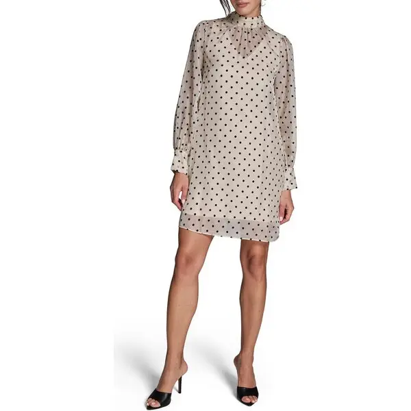 Bcbgmaxazria Flocked Polka Dot Shift Dress