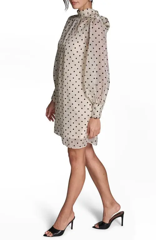 Bcbgmaxazria Flocked Polka Dot Shift Dress