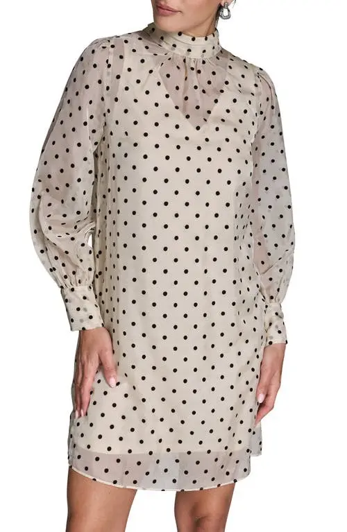 Bcbgmaxazria Flocked Polka Dot Shift Dress