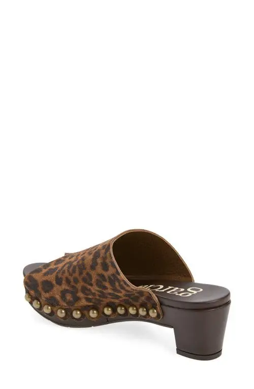 PEDRO GARCIA Nain Peep Toe Platform Mule - Hazelnut Leopard Castoro