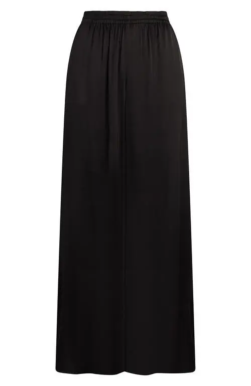 FAVORITE DAUGHTER Tribeca Wide Leg Satin Pants - Black