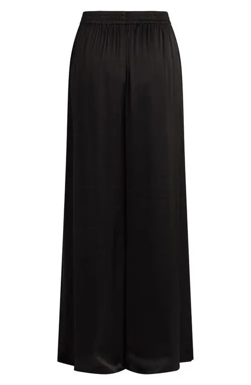 FAVORITE DAUGHTER Tribeca Wide Leg Satin Pants - Black
