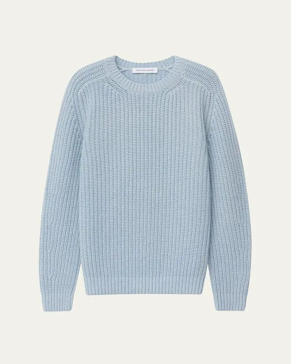Iris Von Arnim Stonewashed Cashmere Rib-knit Sweater - Light Blue