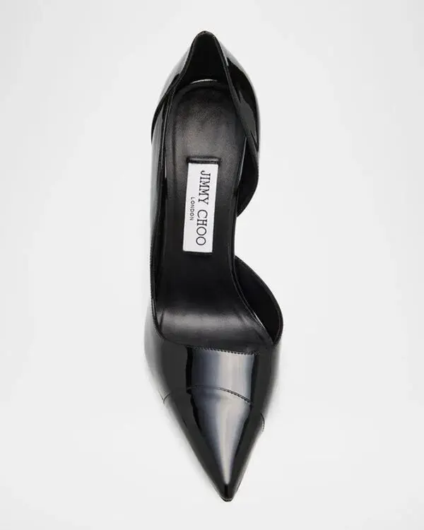 JIMMY CHOO 100mm Brigitte Patent Leather D'orsay Pumps - Black