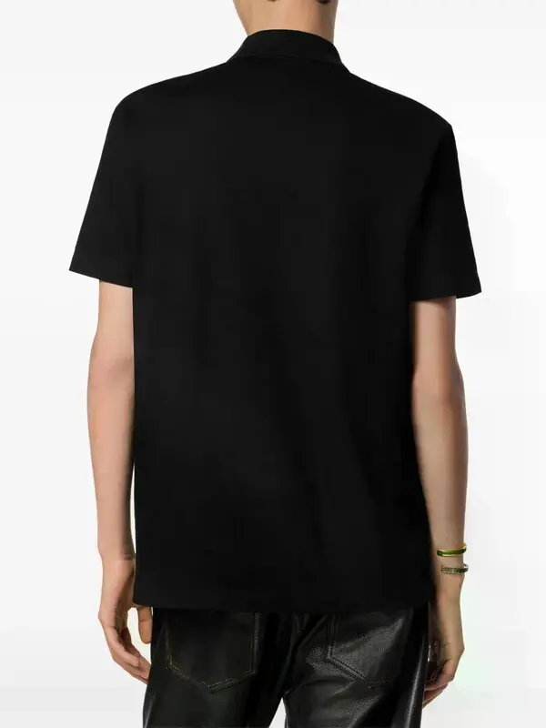 Versace Embroidered Cotton Piqué Polo Shirt