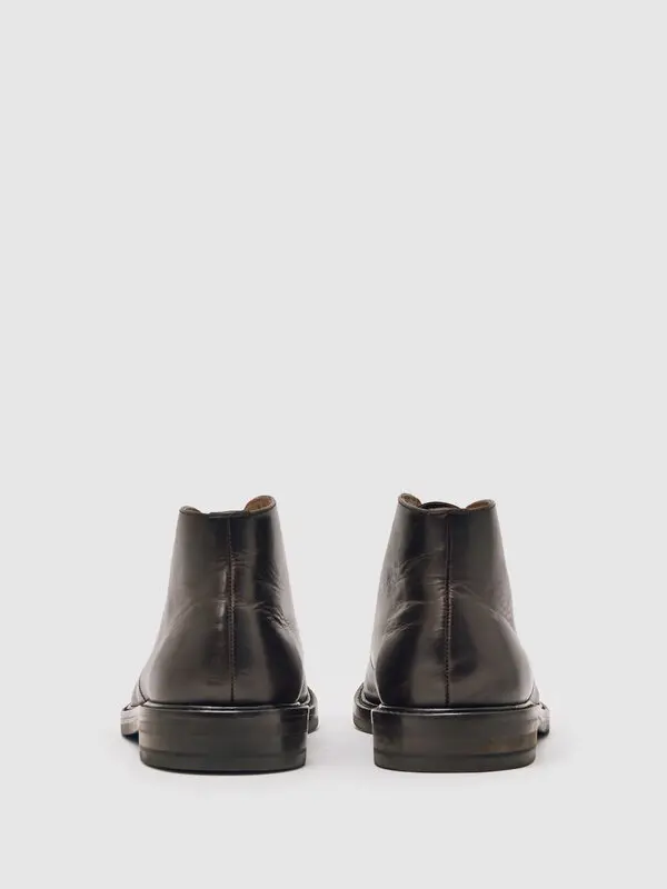 REISS Clarkson Leather Chukka Boots - Dark Brown