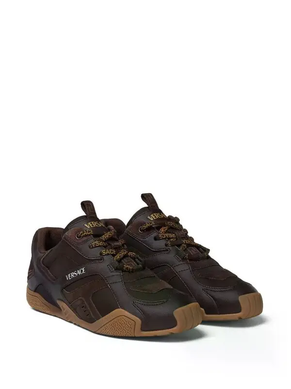 Versace Galaxia Leather Sneakers - Brown