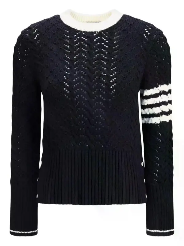 Thom Browne Cable-knit Pointelle-stitch Jumper