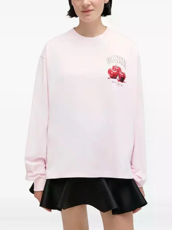 GANNI Long-sleeve Graphic Top