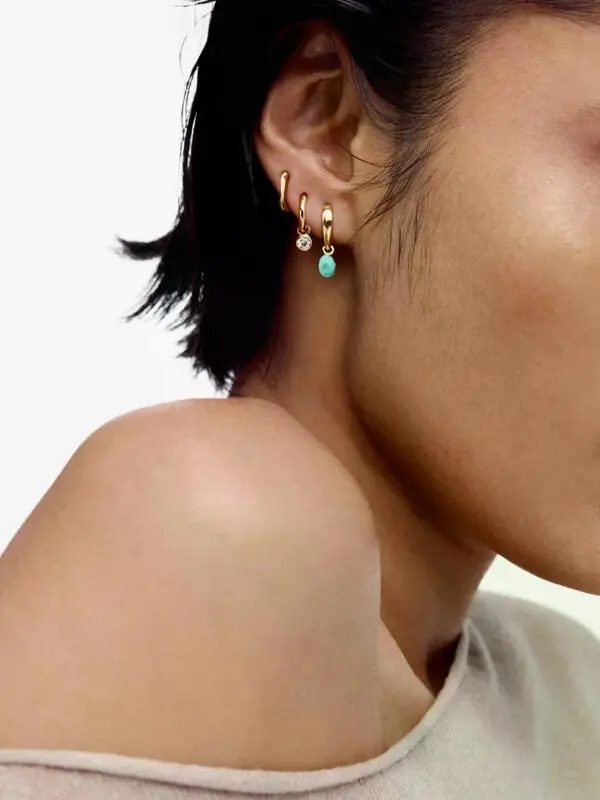 Monica Vinader Turquoise Drop Huggie Earrings