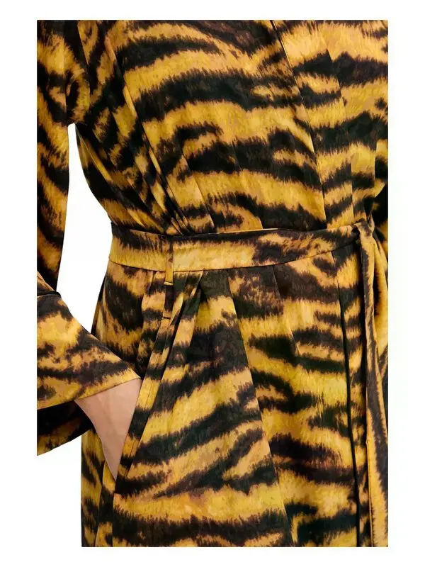 Dkny Tiger Print Belted Loungewear
