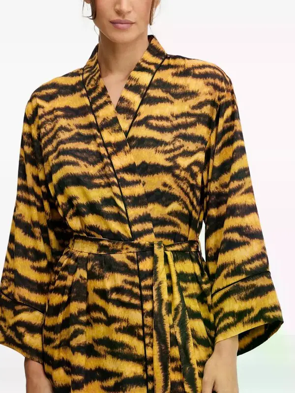 Dkny Tiger Print Belted Loungewear