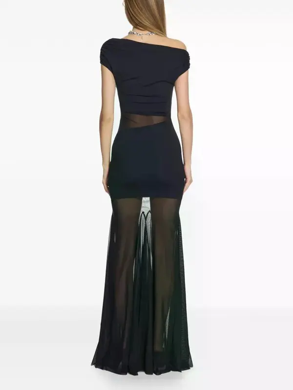 AXEL 113 Noire Semi-sheer Floor-length Dress - Black