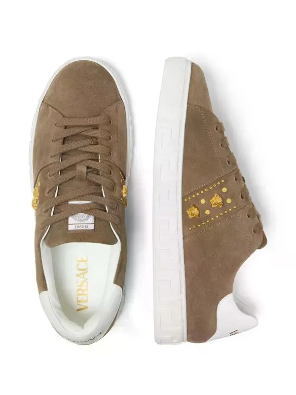 Versace Greca-pattern Sneakers - Brown