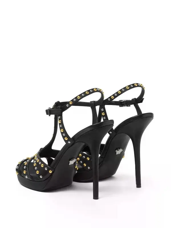Versace 120mm Leather Sandals - Black