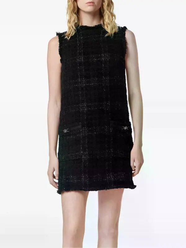 Versace Check Pattern Sleeveless Mini Dress