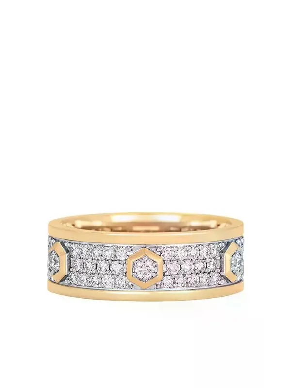 Sara Weinstock 18k Yellow Diamond Honeycomb Ring - Gold