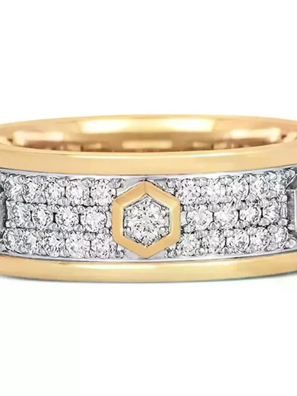 Sara Weinstock 18k Yellow Diamond Honeycomb Ring - Gold