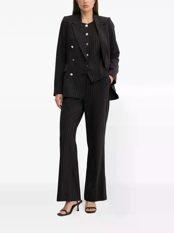 Dkny Pinstripe Sleeveless Buttoned Top
