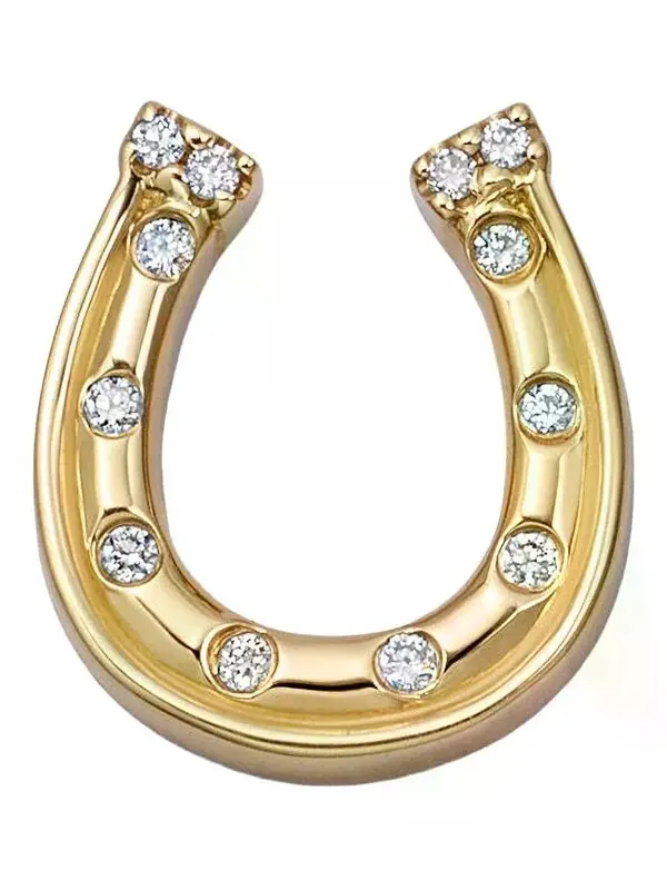 Loquet 18k Yellow Horseshoe Diamond Charm - Gold