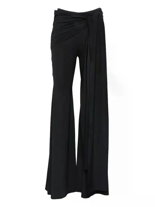AXEL 113 Tina Draped Flared Trousers - Black