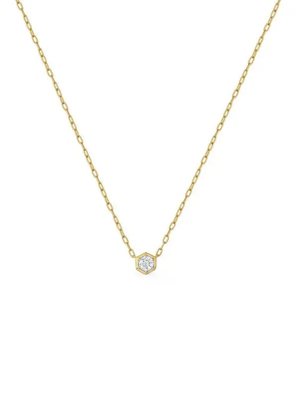 Sara Weinstock 18k Yellow Honeycomb Diamond Necklace - Gold
