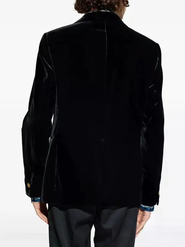 Versace Medusa Button Velvet Blazer