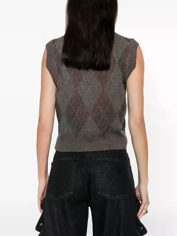 Alexander Wang Argyle V-neck Vest