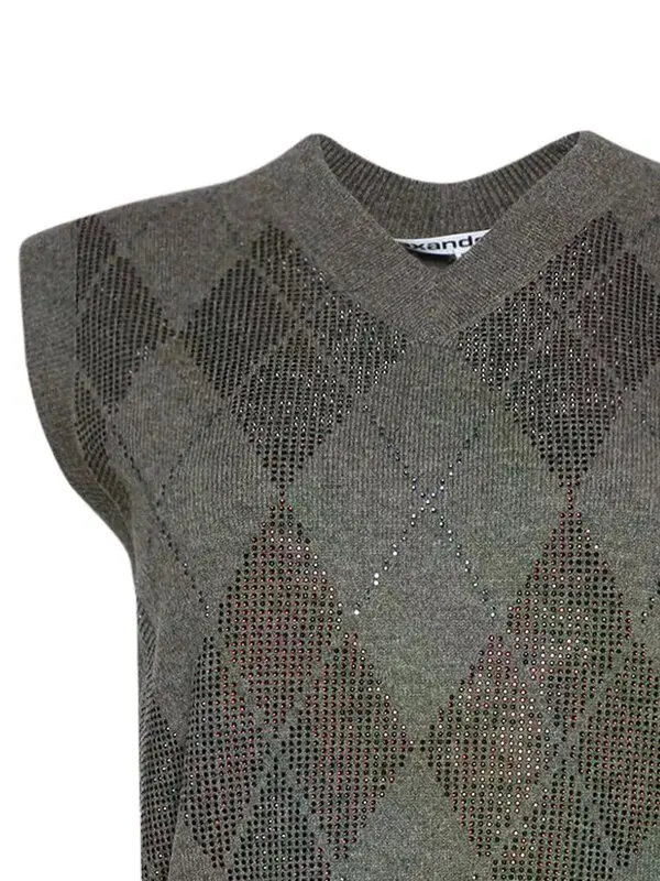 Alexander Wang Argyle V-neck Vest