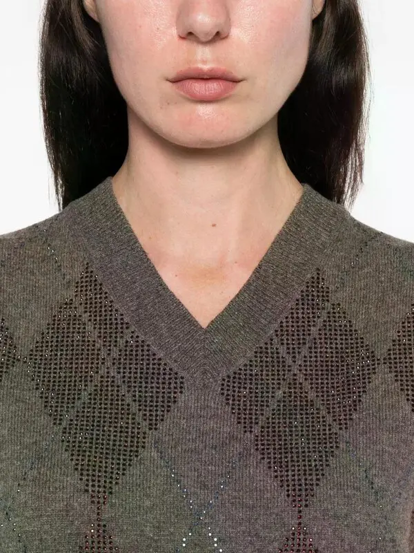 Alexander Wang Argyle V-neck Vest