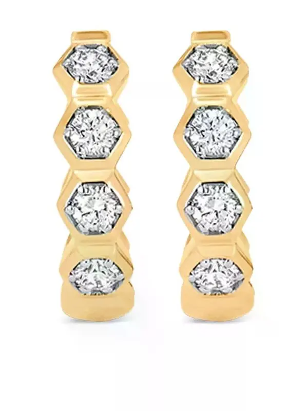 Sara Weinstock 18k Yellow Diamond Huggie Earrings - Gold