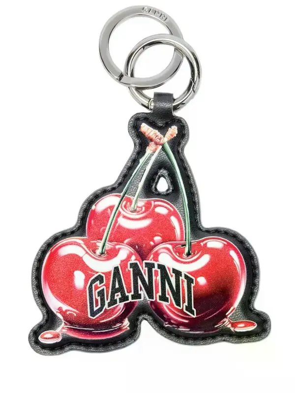 GANNI Cherry Keyring - Black