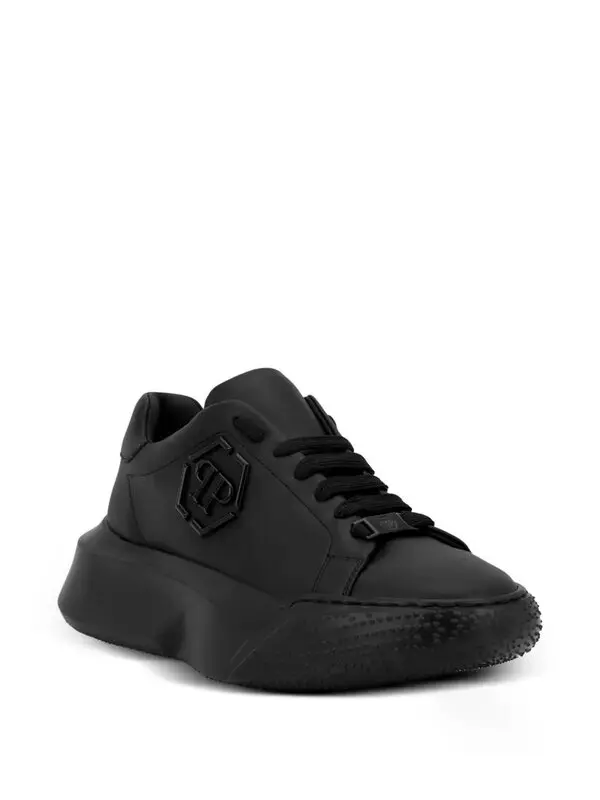 Philipp Plein Godzilla Runner Leather Sneakers - Black