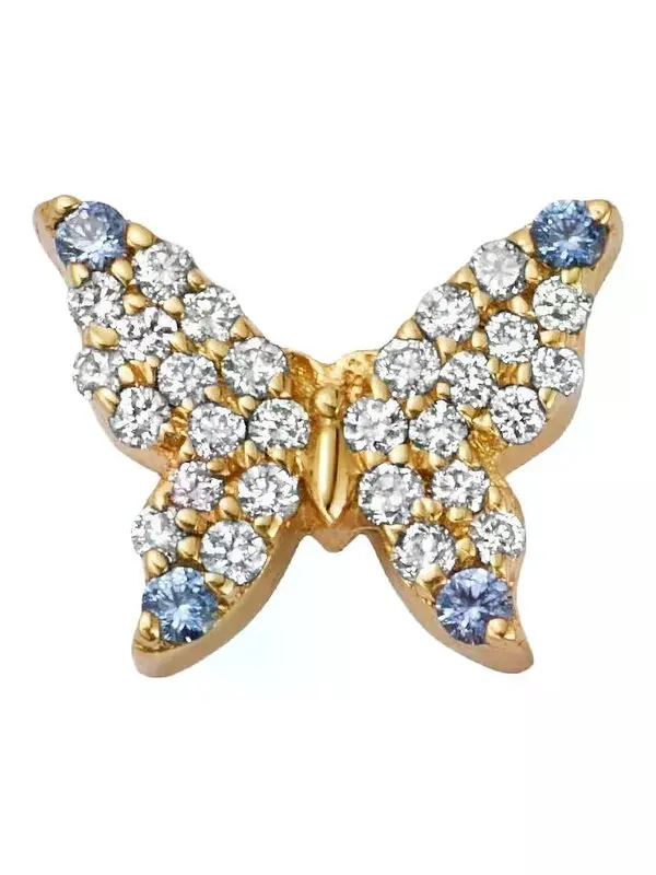 Loquet 18k Yellow Butterfly Diamond And Sapphire Charm - Gold