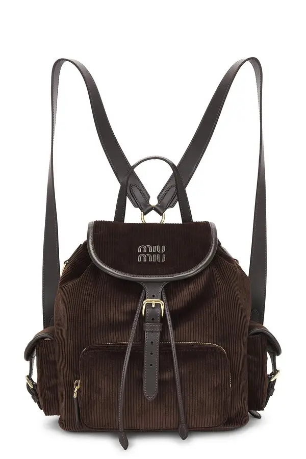 Miu Miu Velluto Righe Backpack