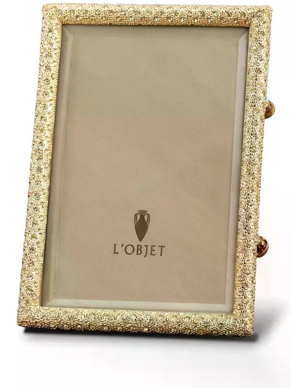 L'Objet Pavé Setting Swarovski Rectangular Photo Frame - Gold