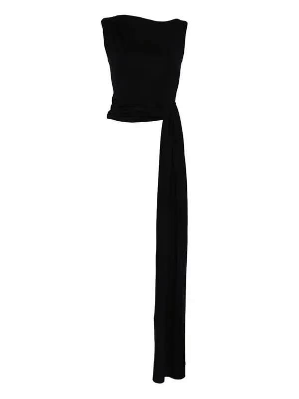AXEL 113 Draped Tie Top - Black